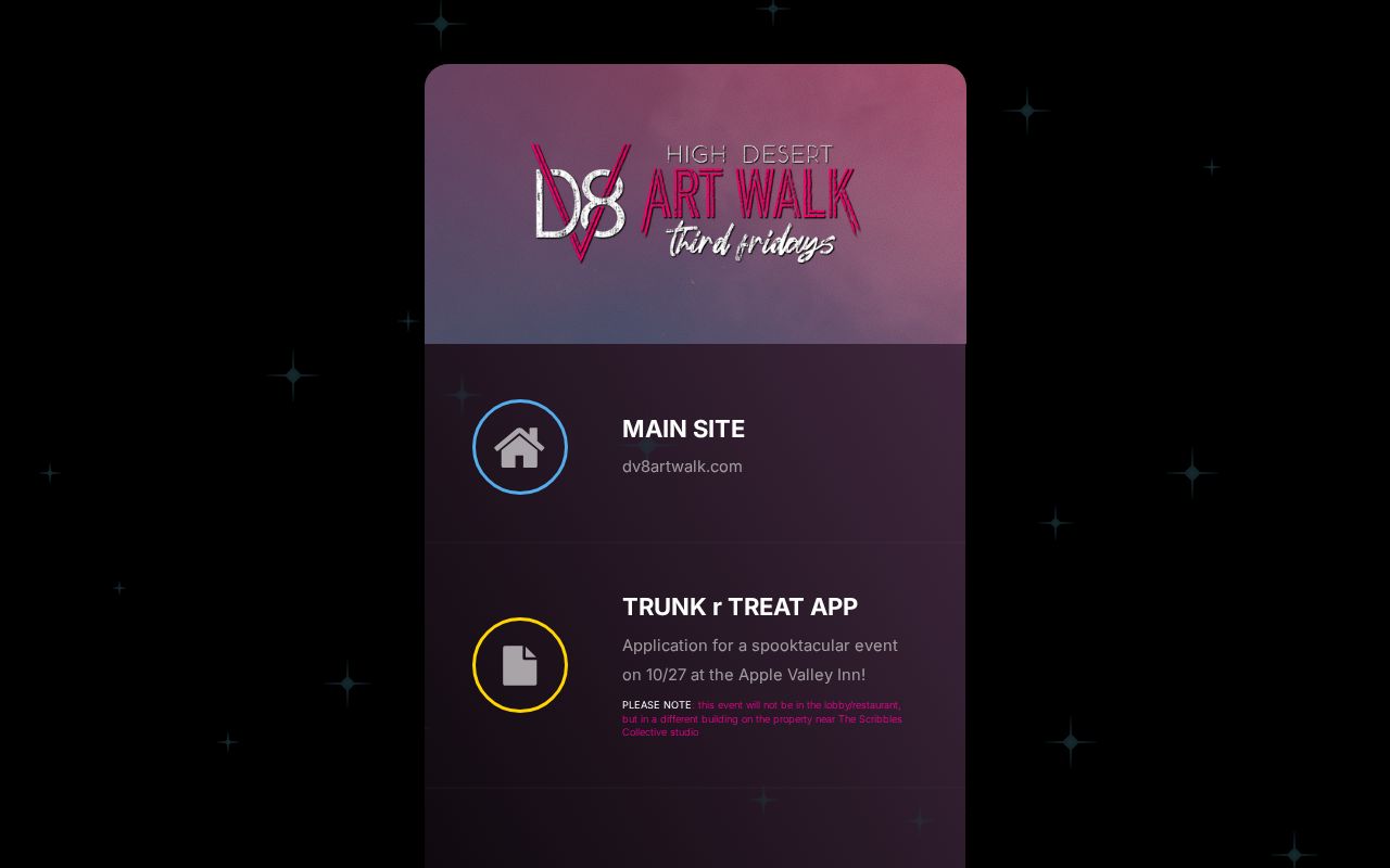 DV8 Landing Page